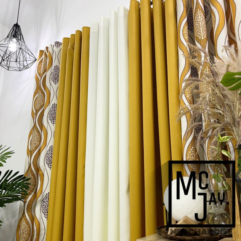 MCJAY - 5in1 Matte Gold Tree Ring Curtain Set (6ft/7ft) - Sold per ...