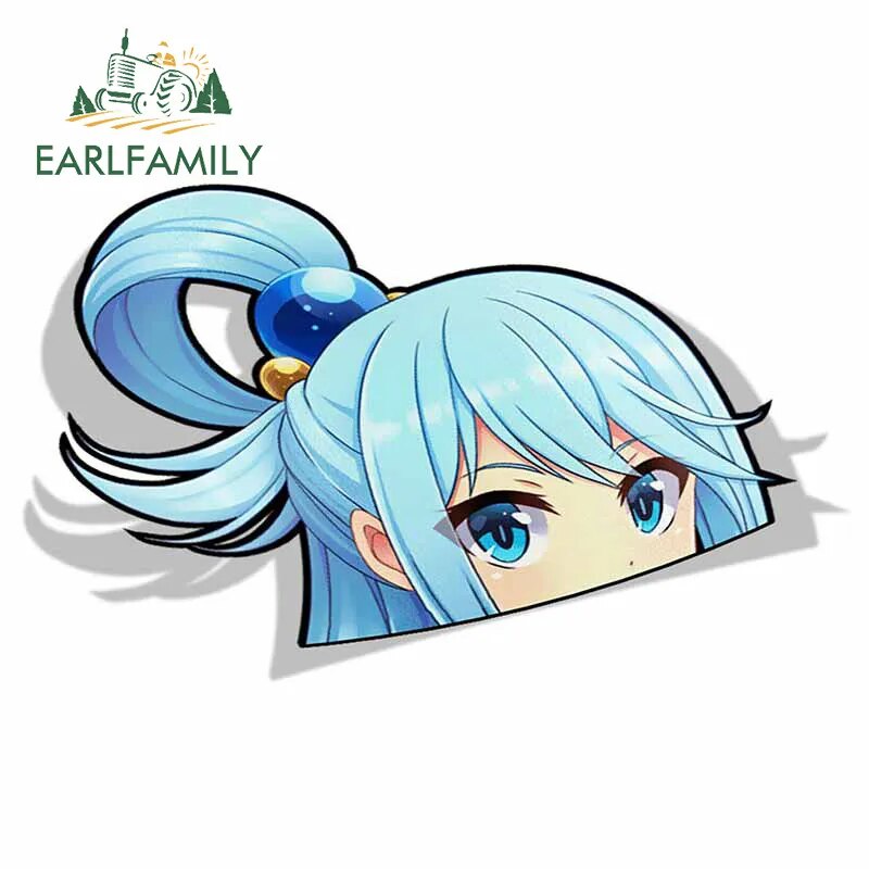 ๑EARLFAMILY 13cm x 8.3cm Aqua KonoSuba 002 Big Head PEEK Anime Vinyl ...