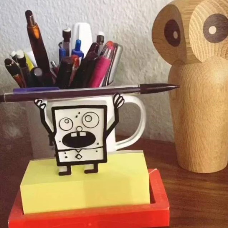 3D printed pencil holder DoodleBob Pencil holder Office Desk Pen Holder ... 3D printed pencil holder DoodleBob Pencil holder Office Desk Pen Holder ...
