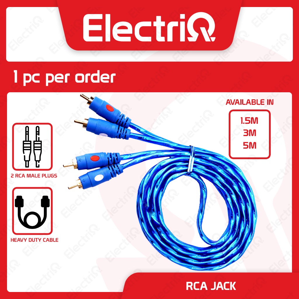 Electriq Heavy Duty 2X2 2 Male RCA to 2 Male RCA Plug Jack Audio Stereo ...