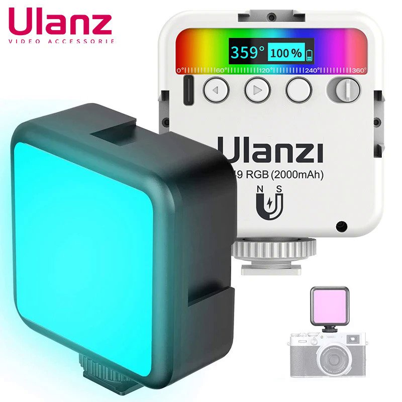 ♀Ulanzi VL49 RGB Video Lights Mini LED Camera Light 2000mAh Rechargable LED Panel Lamp Photo ...