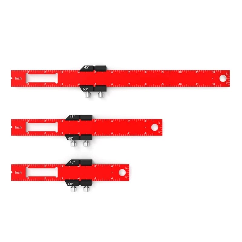 -Woodworking Ruler Pocket Rule Metal Slide Stop Marking Ruler Metric ...