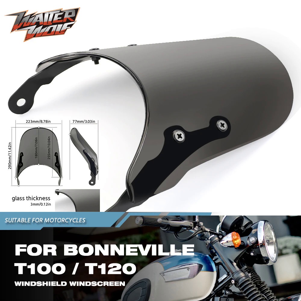 Motorcycle Front Windshield Windscreen For Bonneville T100 T120 ...