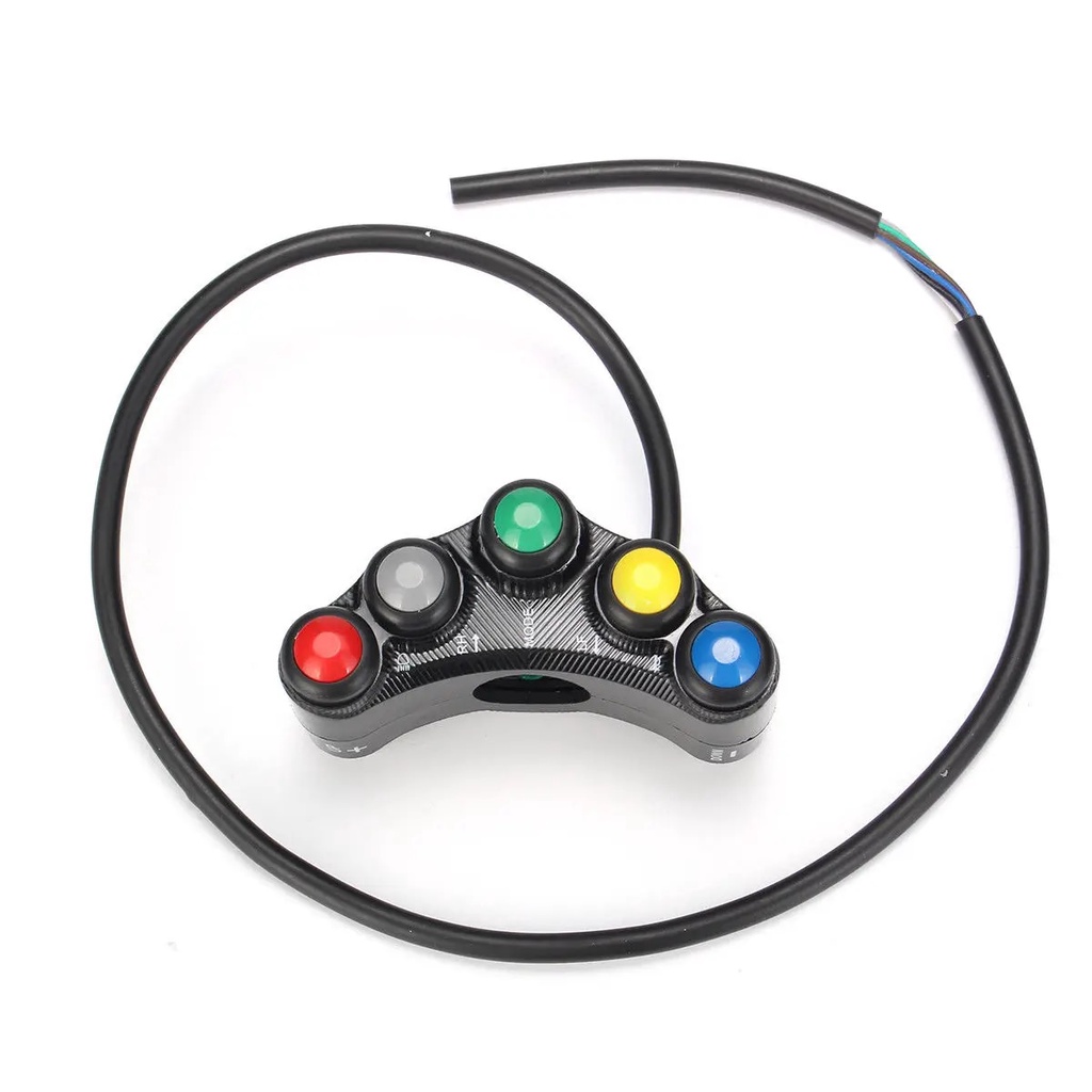 Universal 5 button Array Motorcycle Switches Race Bikes 22mm Handlebar ...
