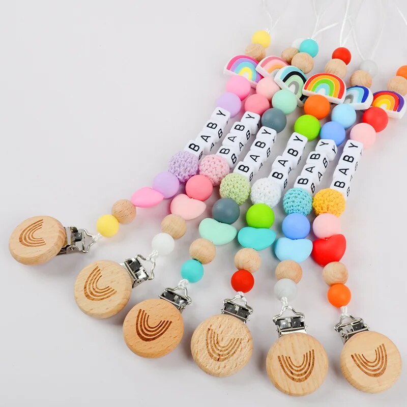 유Baby Pacifier Clips Anti-Drop Chain No Custom Personalized Name ...