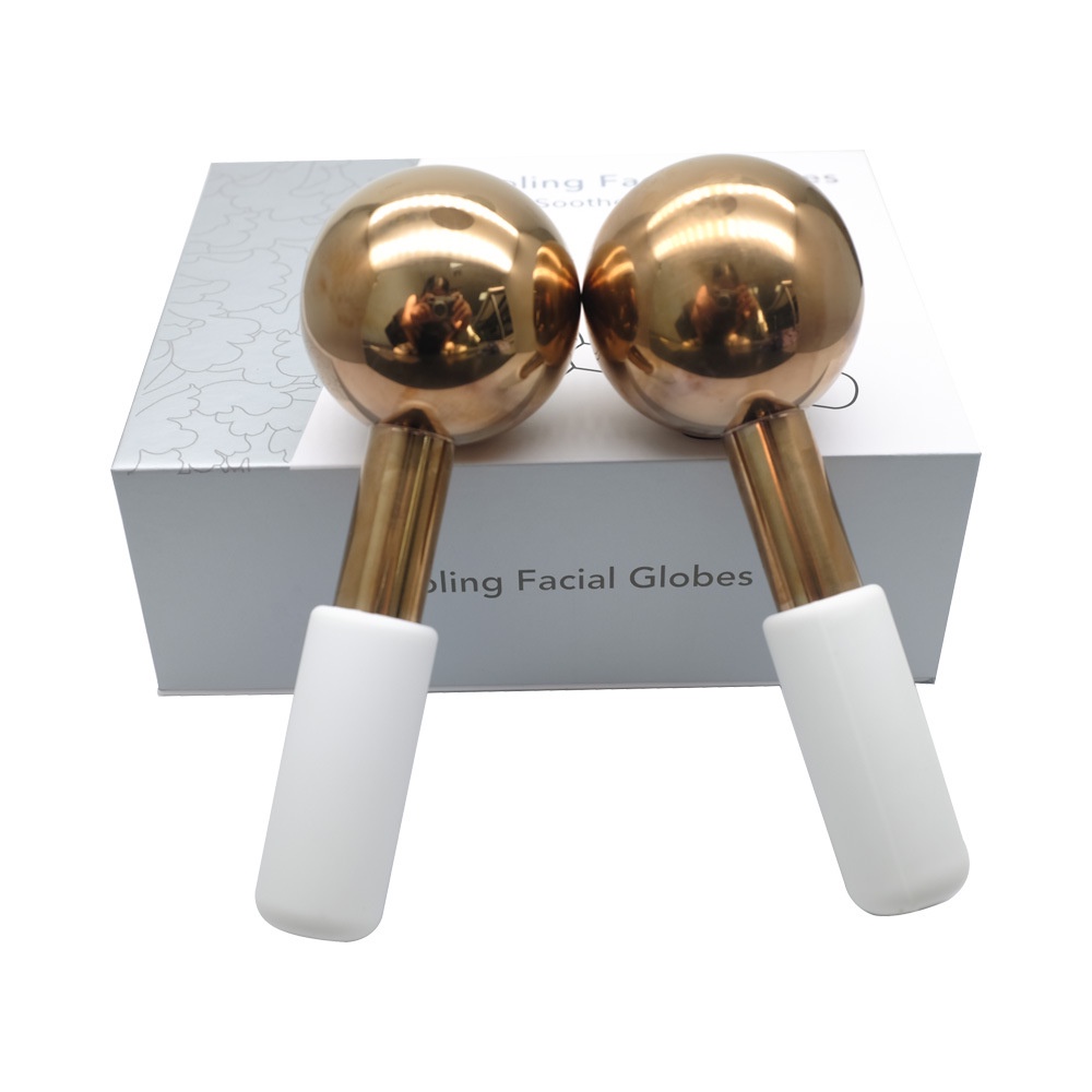 Hot Selling Skin Ice Globes Rose Gold Cooling Facial Ice Globes Beauty ...