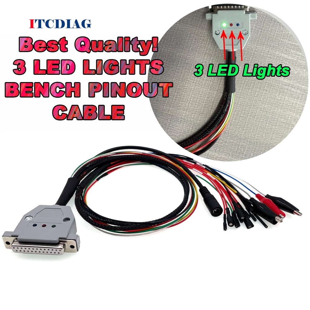 유New 3 LED LIGHTS Boot Bench Cable DB25 ECU Bench Pinout Cable for SM2 ...