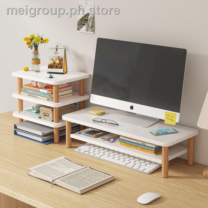 Desktop storage rack computer monitor elevated stand screen raised pad ...