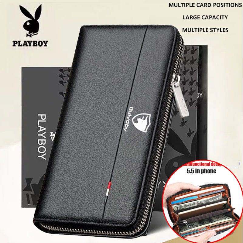 Long Wallet for men Long zipper wallet for men leather business card ...
