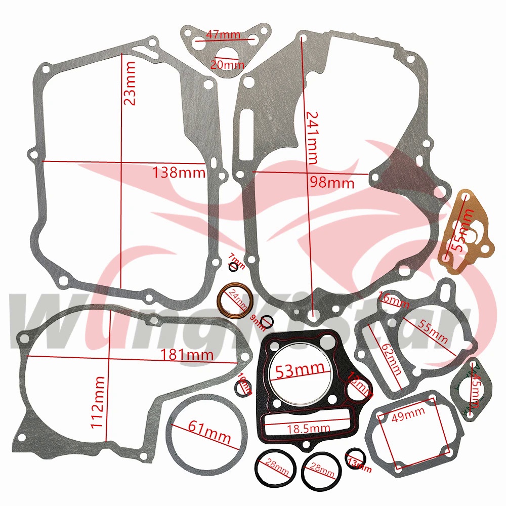 Motorcycle Engine Gasket Kit Motor Cylinder Gaskets Head Base For 50 70 ...