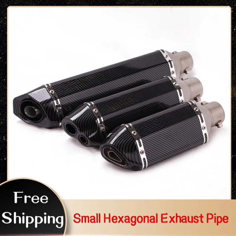 유Universal Imitation Carbon Fiber 51mm Motorcycle ATV Exhaust Pipe ...
