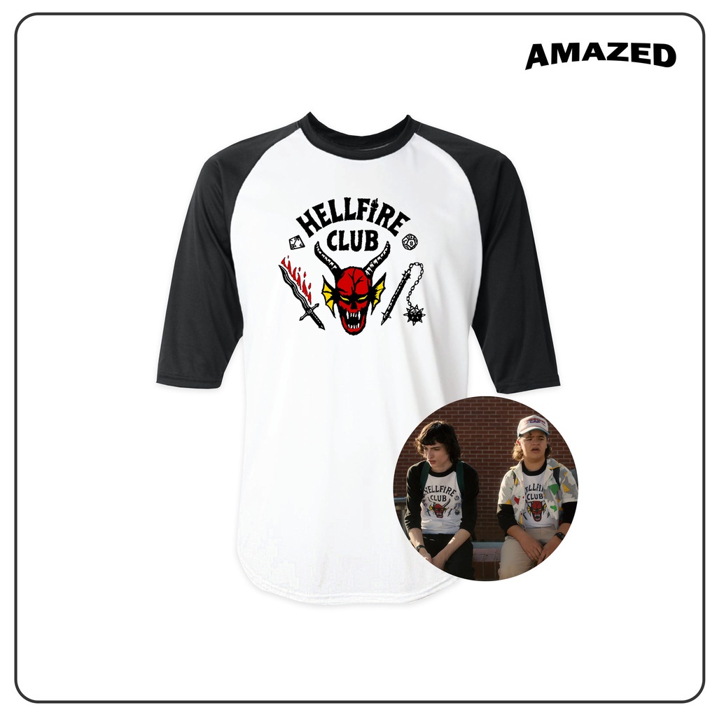 Stranger Things Shirt Hellfire Club Raglan Shirt 3/4 Merchandise D18 ...