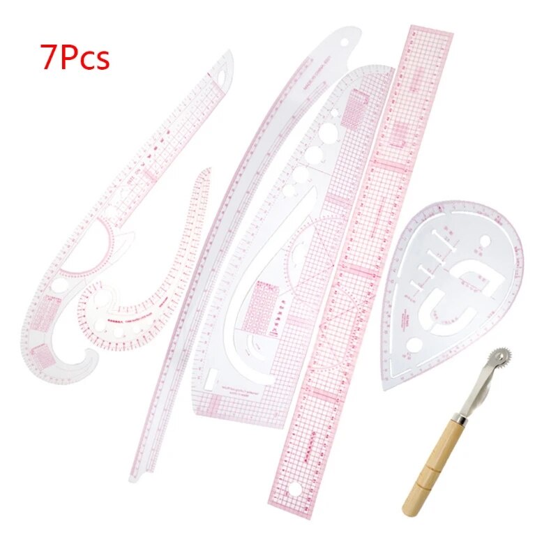️7 Stlye Fashion Ruler Set Vary Form Curve French Curve Pattern Grading ...