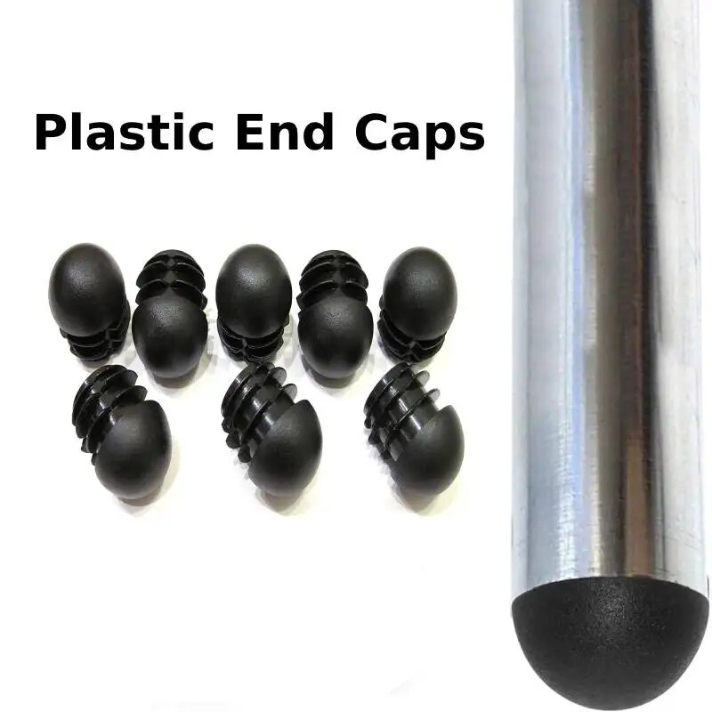 Round Insert Furniture Glides Black Plastic End Caps Tube Inserts Plug ...