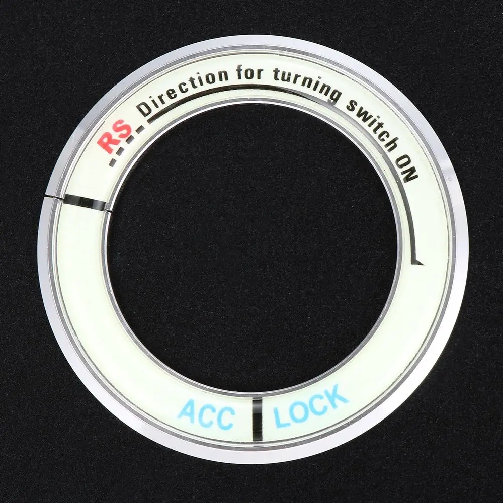 Car Ignition Switch Cover Luminous Alloy Ignition Ring Sticker Keyring ...
