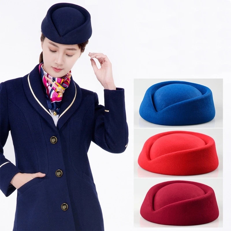 웃beret Hat Caps Airline Stewardess Flight Attendant Vintage Looking Hat