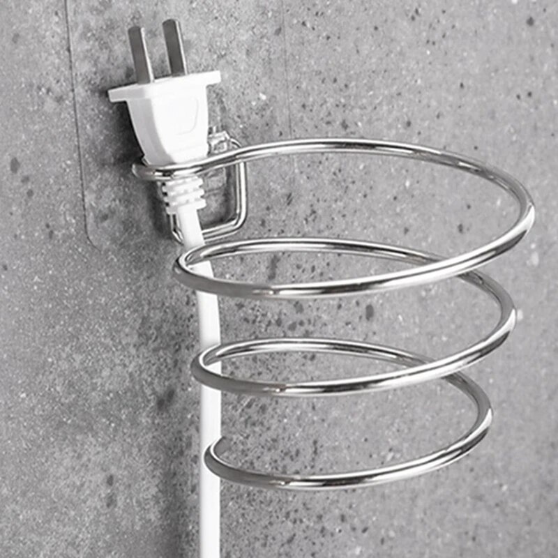 Wall Mounted Spiral Rack Organizer Hair Straightener Dryer Holder ...
