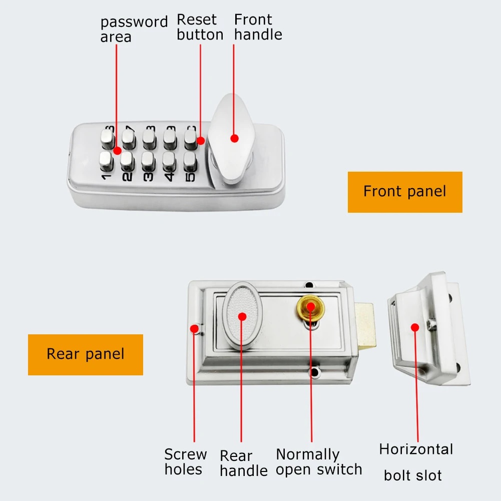 Waterproof Mechanical Digital Door Lock Button Keypad Keyless Code Lock ...