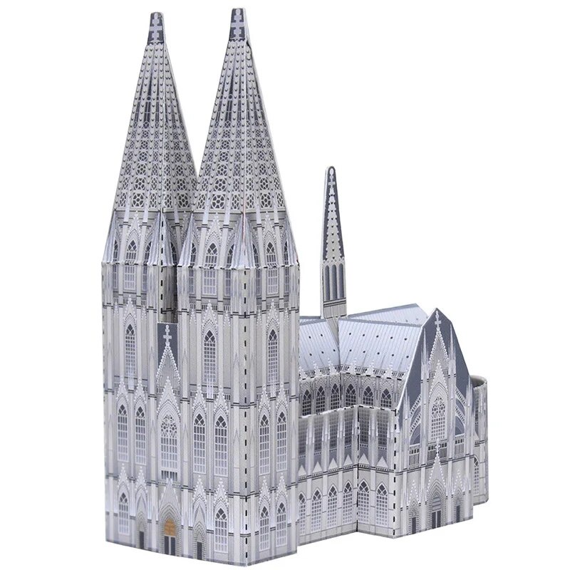 ♣Germany Cologne Cathedral Folding Mini 3D Paper Model House Papercraft ...