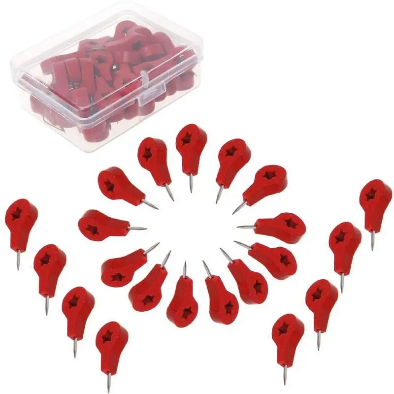 ☯40pcs Wood Push Pins Travel Map Thumb Tack Map Push Pins Map Tacks in ...