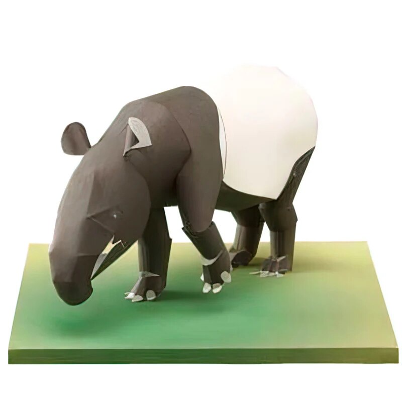 Malayan Tapir Origami Art Mini 3D Folded Paper Model Papercraft Animal ...