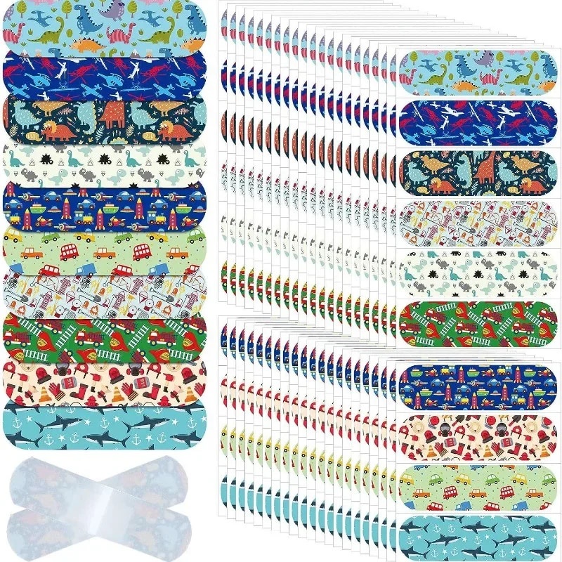 50pcs/set Random Cartoon Band Aid Kawaii Dinosaur Shark Helicopter ...