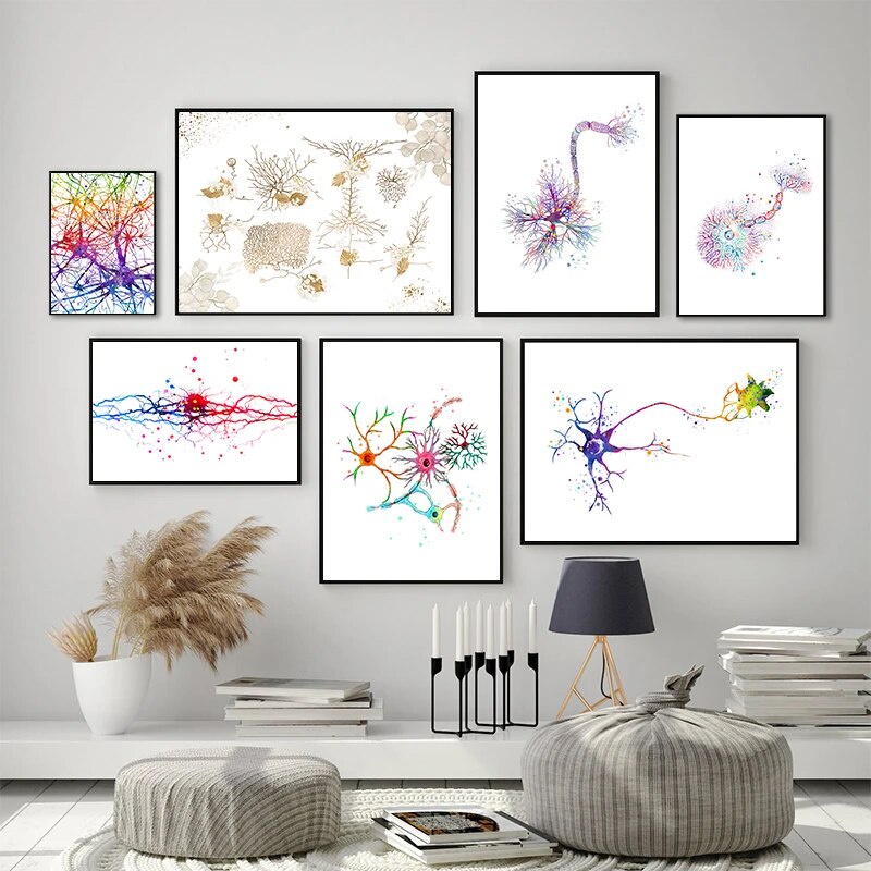Multipolar Brain Neuron Cell Anatomy Art Prints Brain Neurology Medical ...