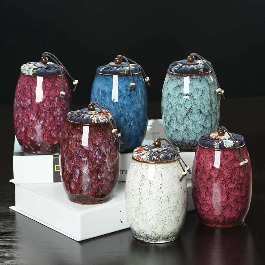 Ceramic Pet Cremation Urn Funeral Souvenir Pet Dog Cat Cremation Urn ...