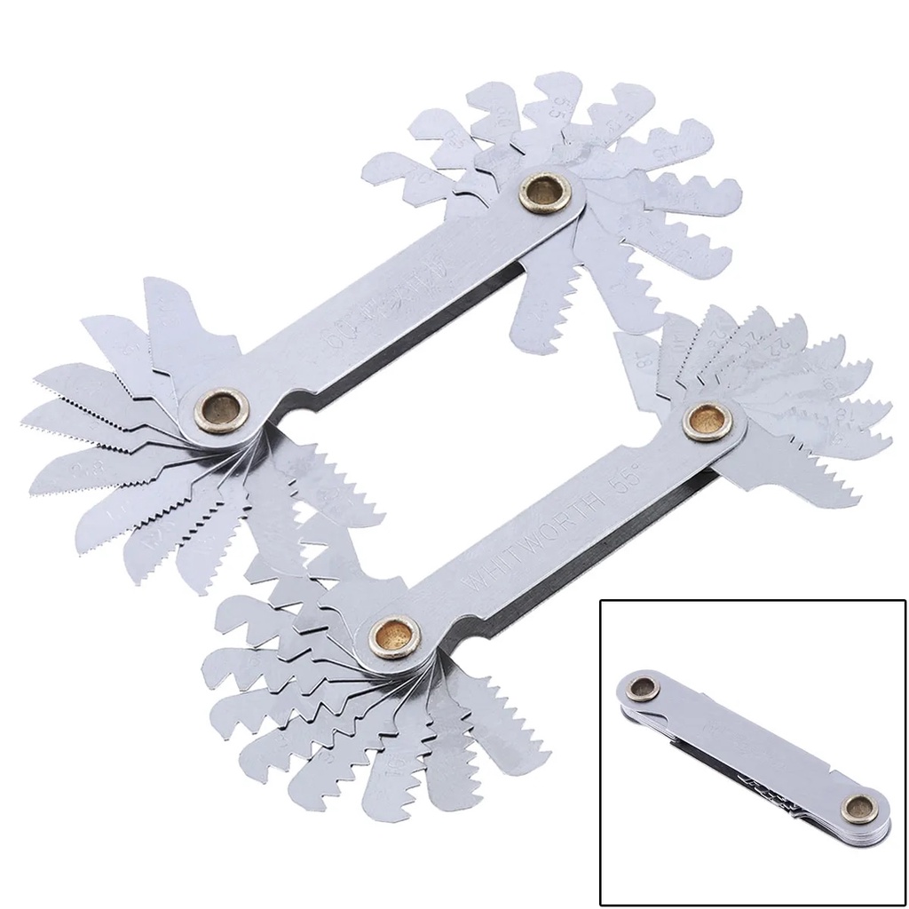 55 and 60 Degrees Metric Thread Gauge Stainless Steel Screw Pitch Gauge ...