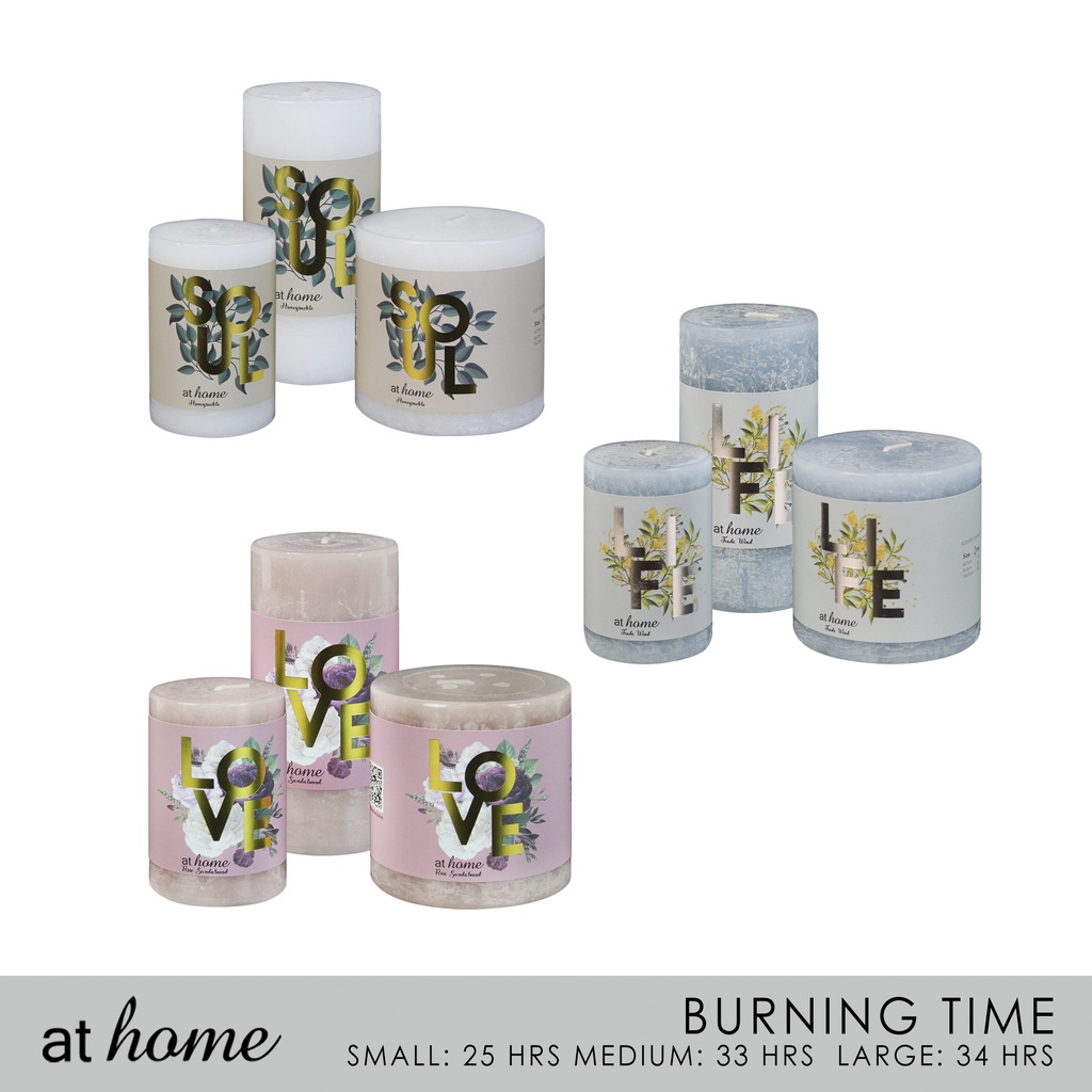 At Home 1pc Willow Soul Scented Pillar Candle, Home Decoration, 3 ...