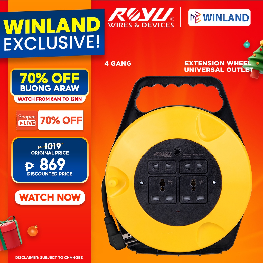 Royu by Winland Extension Wheel 4 Gang Universal Outlet REDEC404/Y ...
