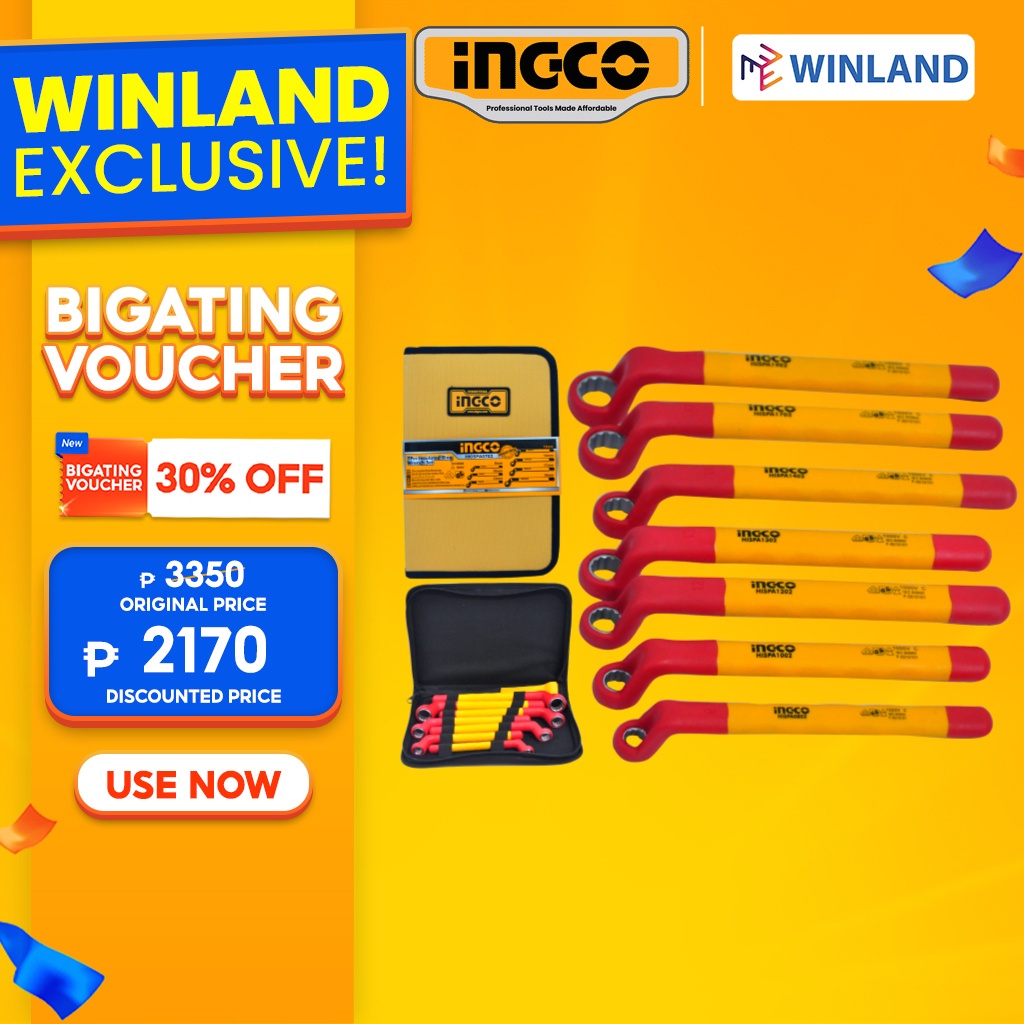 Ingco by Winland 7PCS Insulated Ring Wrench Set with Pouch 1000V ...