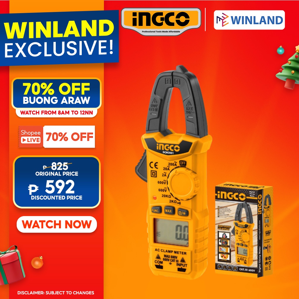 [6407]INGCO by Winland Digital Clamp Meter Multi Tester Multimeter for ...