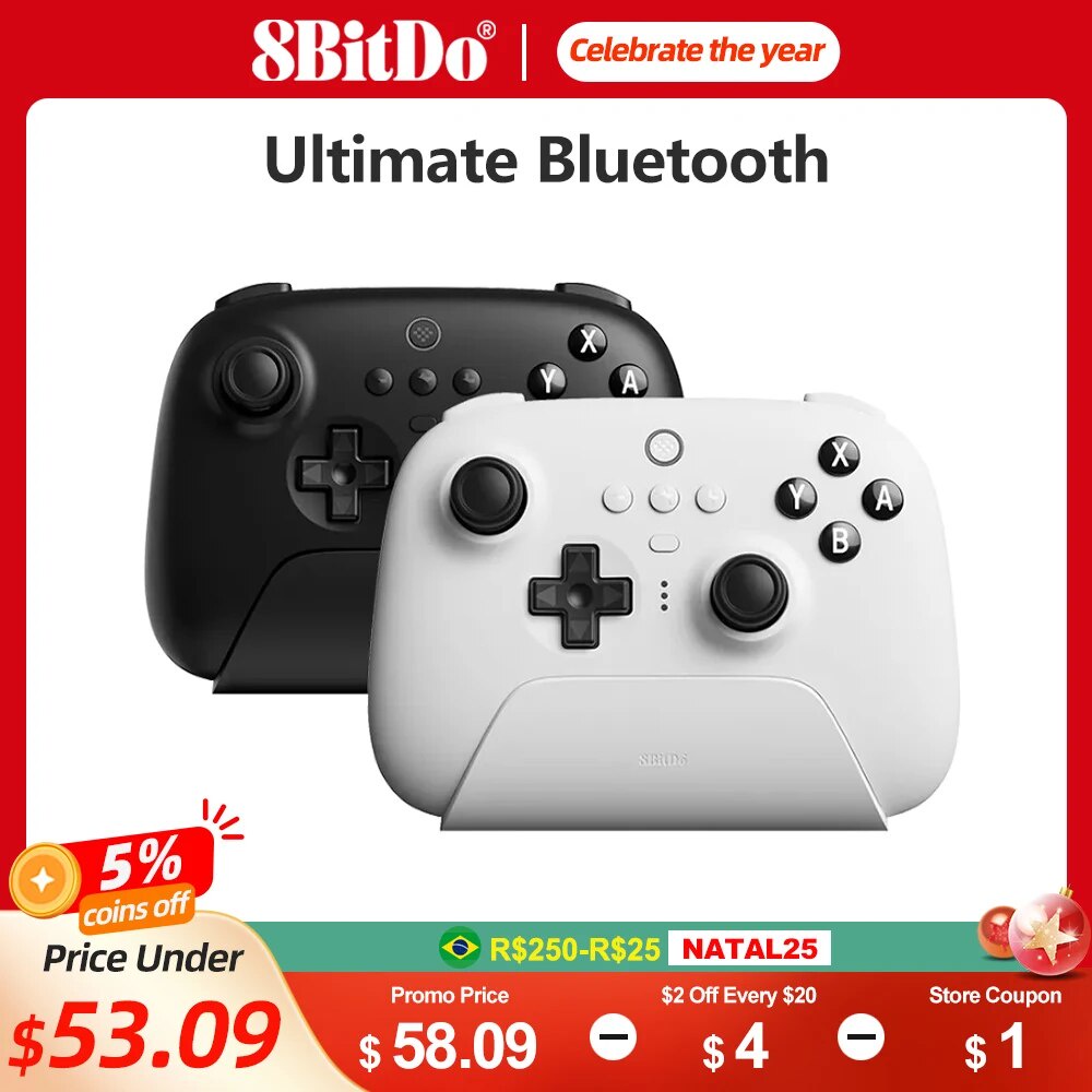 8BitDo - Ultimate Wireless Bluetooth Gaming Controller with Charging Dock for Nintendo Switch ...