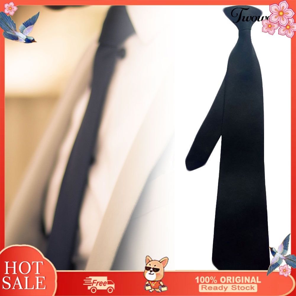 TD Security Guard Men Uniform Pre-Tied Clip Necktie for Wedding Funeral ...