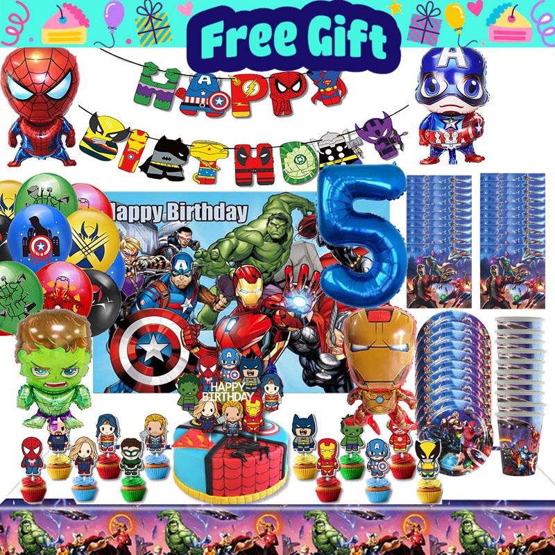 Marvel Avengers Theme Party Decorations Super Hero Happy Birthday ...