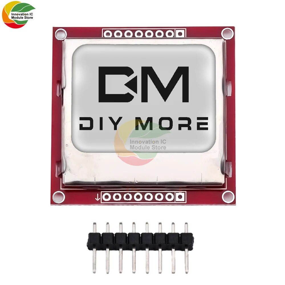 LCD 5110 DC2.7-3.3V LCD Module With Pin Header 84x84 NokiaLCD White ...