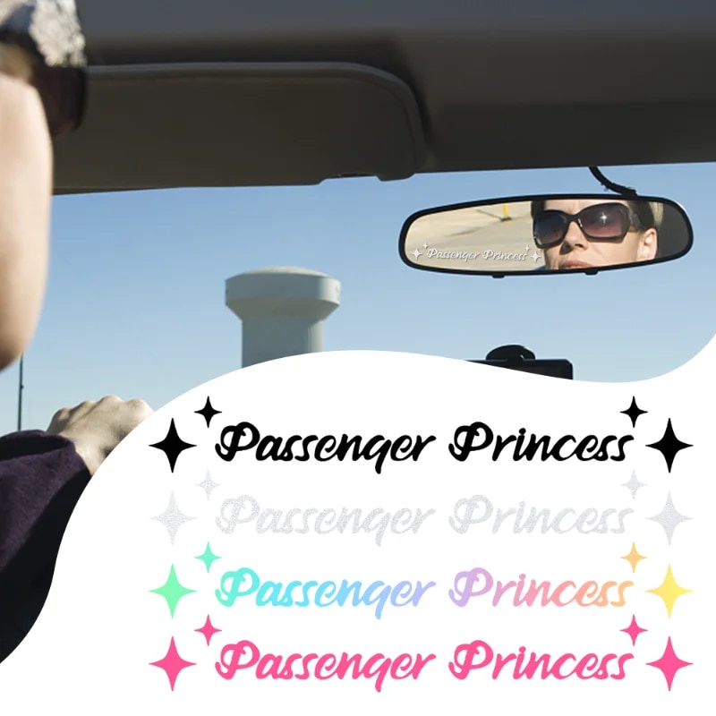 Passenger Princess Star Car Mirror Stickers Decoration Rear View Mirror ...