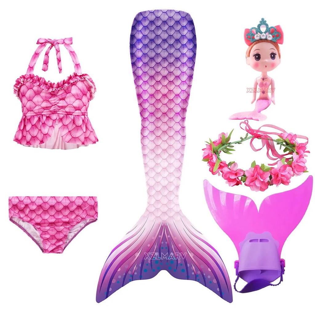 Mermaid tails Little Mermaid Tail Costume Swimwear Monofin Bikini ...