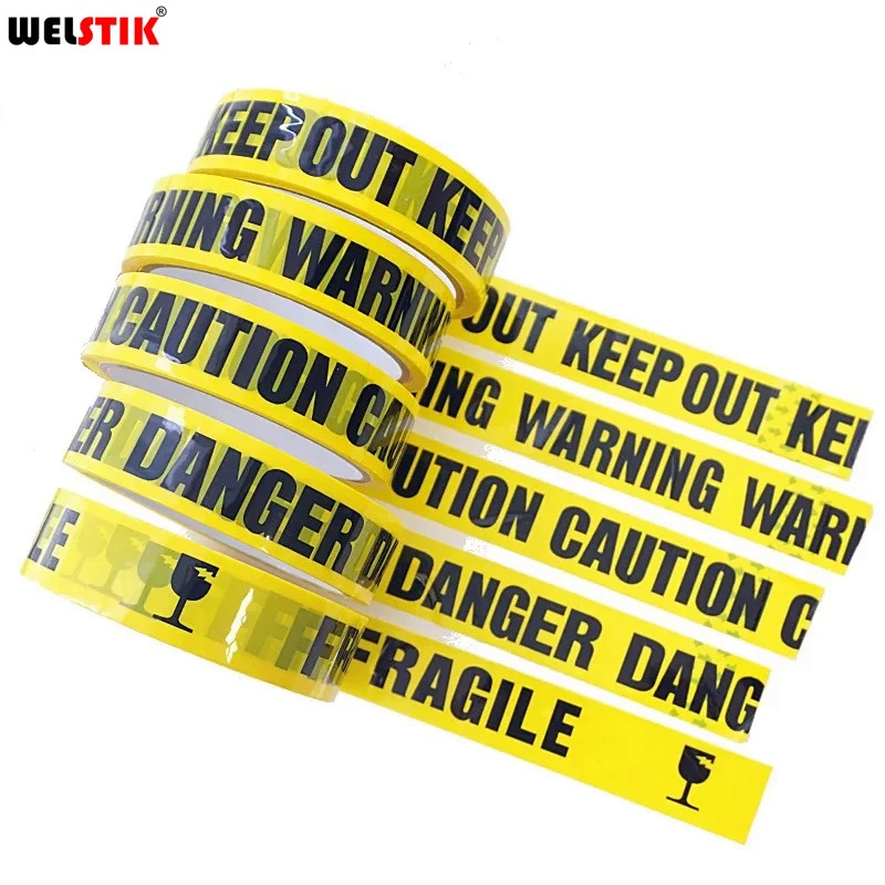1 Roll 25m Yellow Warning Sign Tapes DIY Sticker Caution Danger Barrier ...
