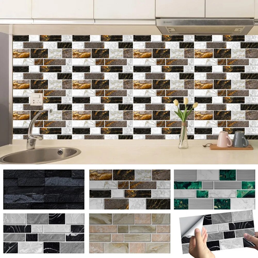 Mosaic Style Imitation Ceramic Tile Paste Living Room Kitchen Bathroom ...