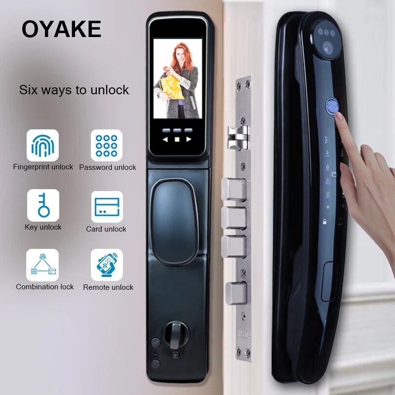 Smart Door Lock Electronic Peephole Biometric Fingerprint Password Card Key Unlock U Smart Go ...