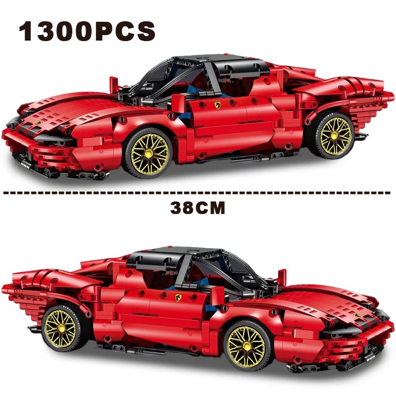 1300PCS Technical Ferraried SP3 Building Blocks Formula City Racing Car ...