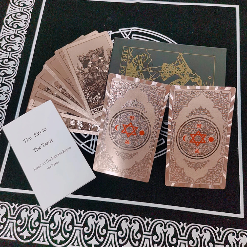 967 Tarot Card Set 12 7cm Rose Gold Table Game Paper Guide Divination