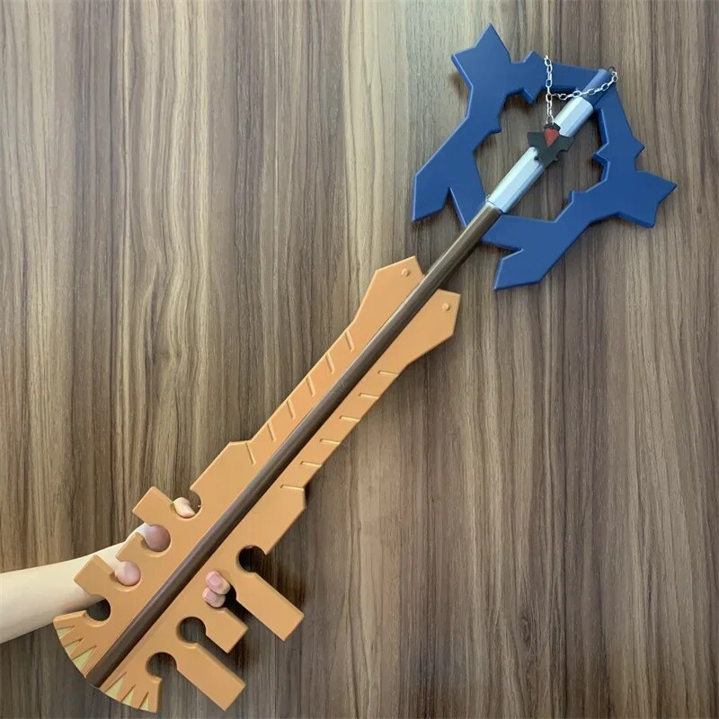 New Gift Toy 1:1 Kingdom Hearts Birth by Sleep Sora Blue Key Blade ...