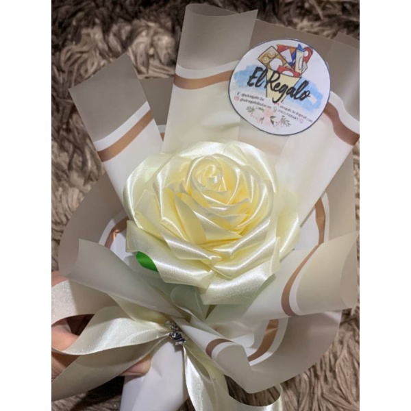 Single Stem Satin Rose Bouquet WITH FREE CARD | Shopee Philippines
