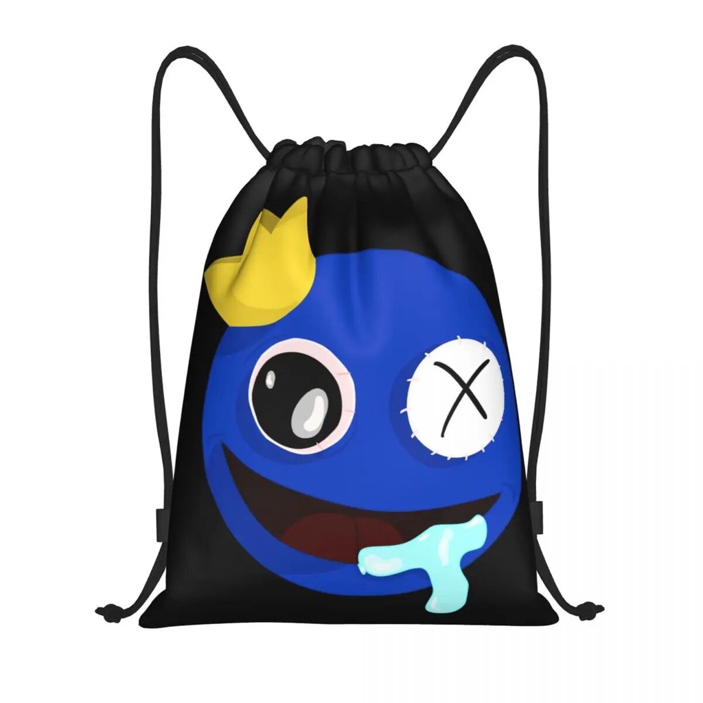 Cute Blue Rainbows Friend Play Gamer Drawstring Backpack Sports Gym Bag ...