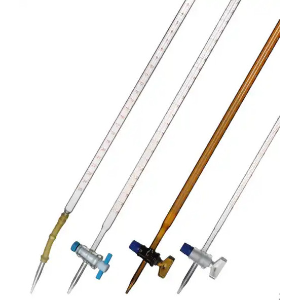 Lab chemistry Clear or Amber Glass Burette Alkali Acid Burette PTFE ...