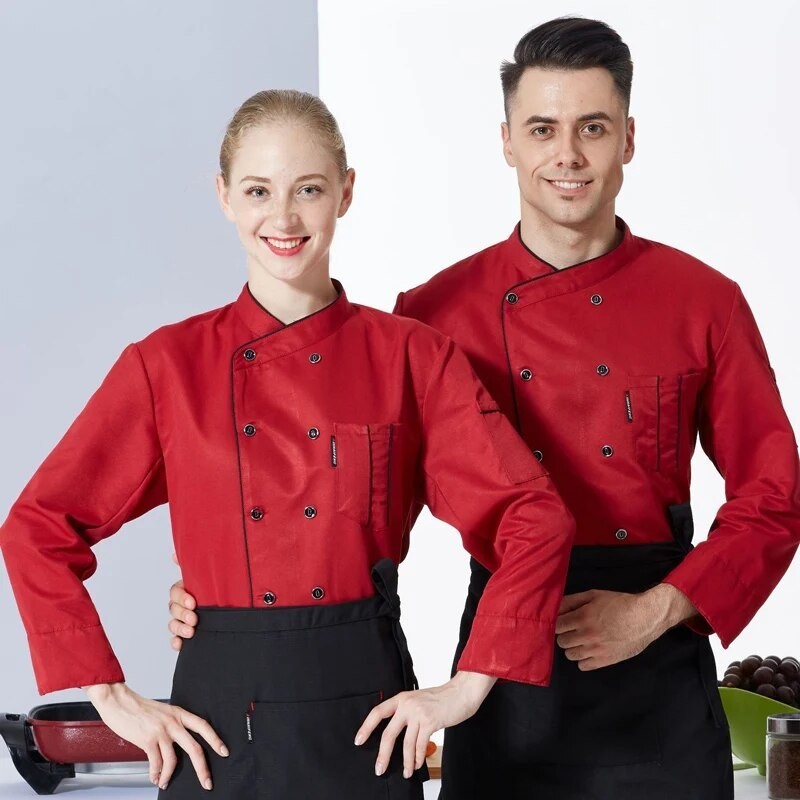 Catering Uniform Long Sleeve Men's Kitchen Jacket Kitchen Work Uniform ...