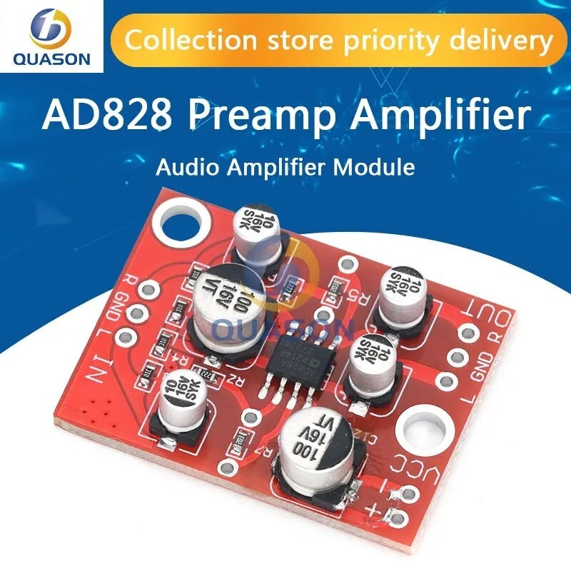 DC 5V-15V AD828 Stereo Preamp Power Amplifier Board Preamplifier Module | Shopee Philippines